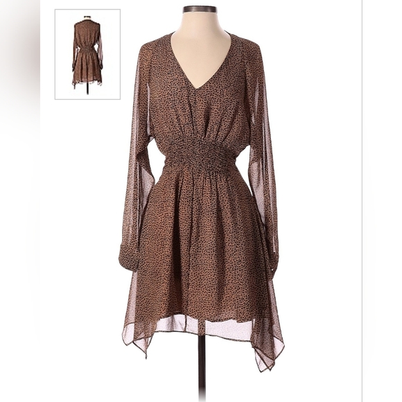 Fate | Dresses | Fate Sheer Lined Stretch Waist Sexy Leopard Print ...